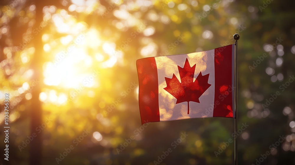 Canadian flag flies proudly, symbol of national unity and heritage in ...
