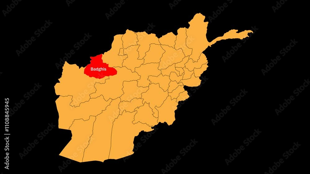 Badghis map animated video. The location is highlighted on the ...