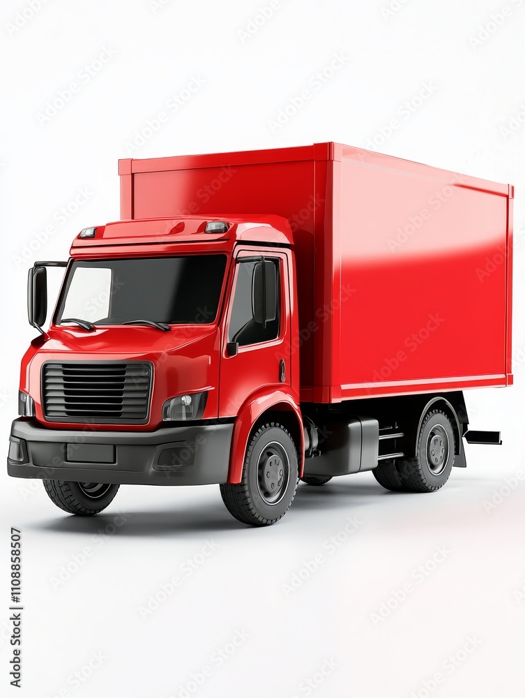 Shiny Red Delivery Truck - A vibrant red delivery truck, symbolizing ...