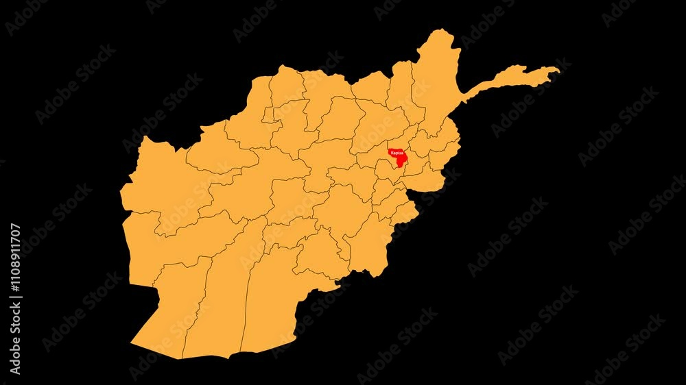 Kapisa map animated video. The location is highlighted on the ...