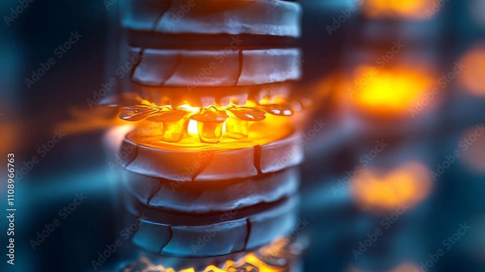 Detailed X-ray Image, Severe Spinal Disc Degeneration, Reduced Disc ...