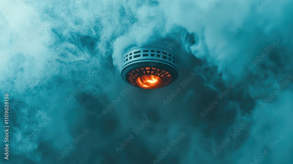 A mysterious flying object emits a glowing light, partially obscured by ...