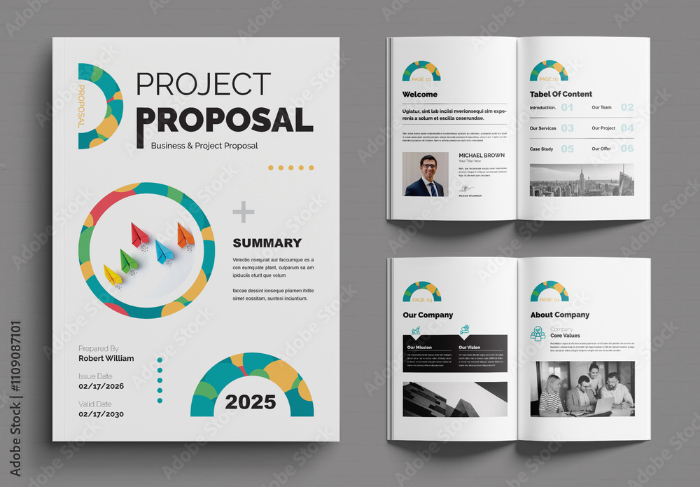 Project Proposal Design Template Stock Template | Adobe Stock