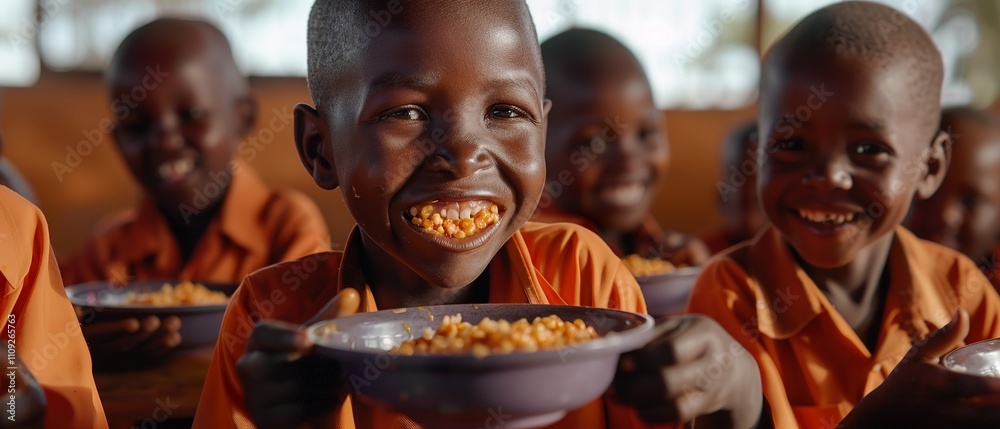 Joyful African School Children Sharing a Simple Meal: A Powerful Image ...