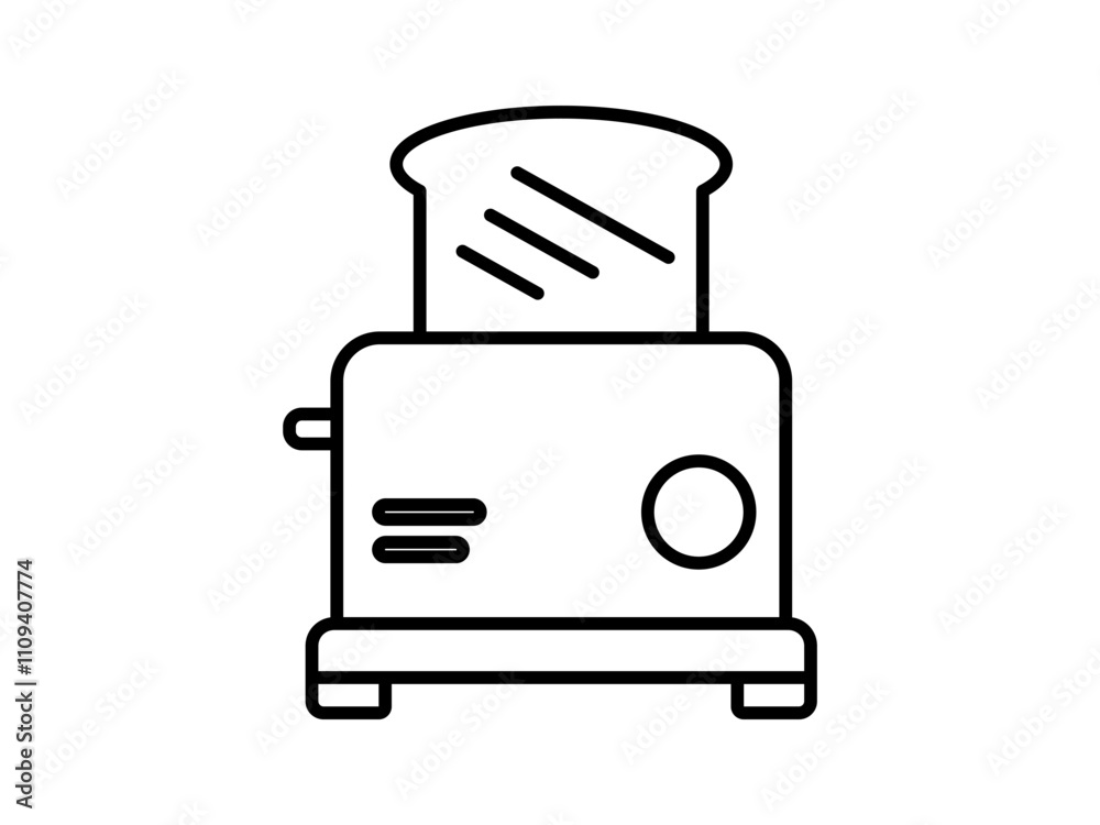 Bread toaster icon, flat style pictogram for ui or ux mobile app ...