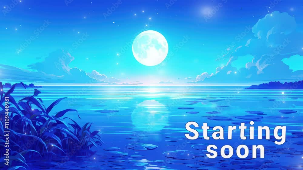 Enjoy a serene view of a moonlit lake as the stream gets underway ...