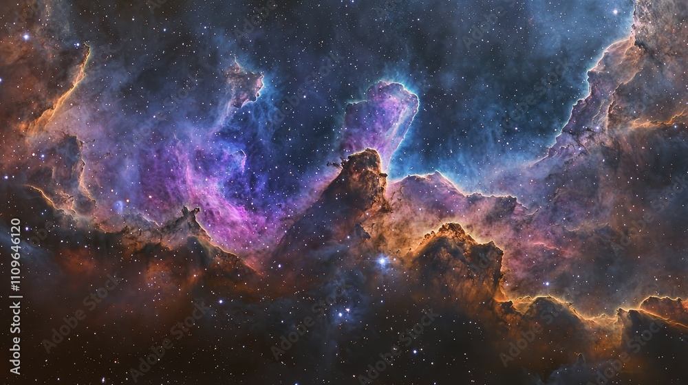Stunning Cosmic Nebula Displaying Vibrant Colors and Celestial ...