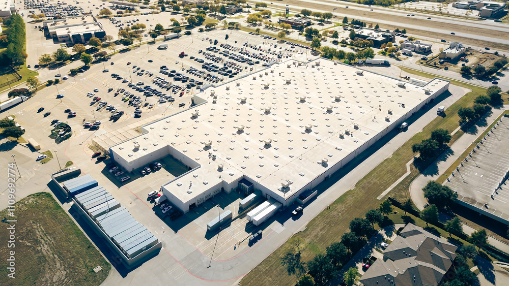 Extra large grocery store with container loading bay and commercial ...