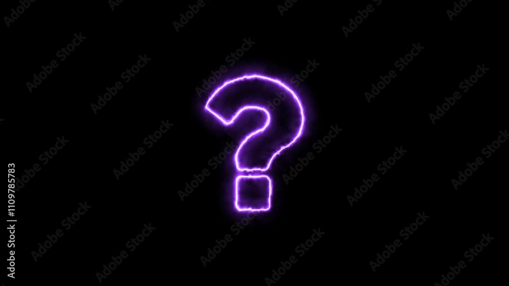 glitch neon question mark animation, Neon question mark icon animation ...