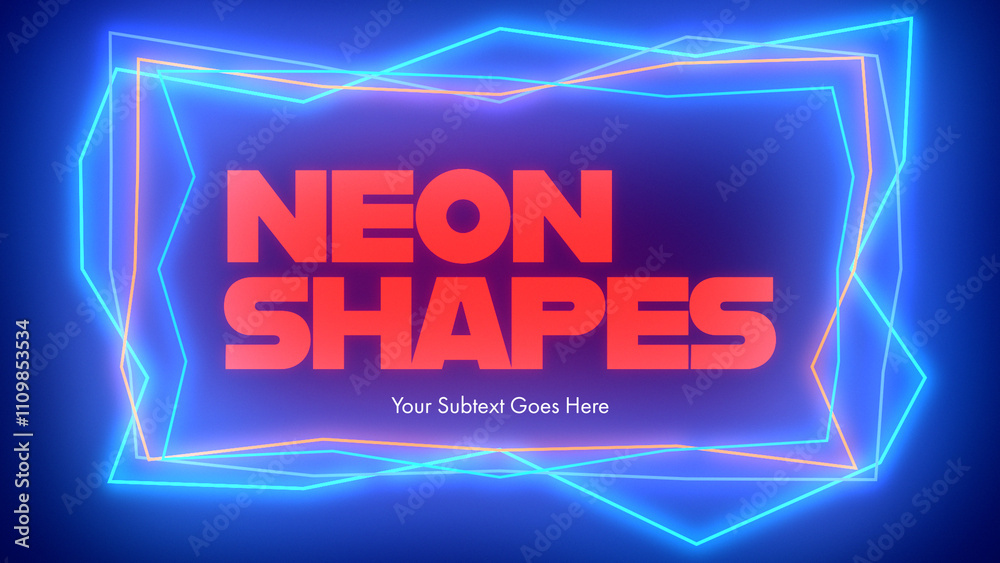 Geometric Neon Shapes Titles Stock Template | Adobe Stock