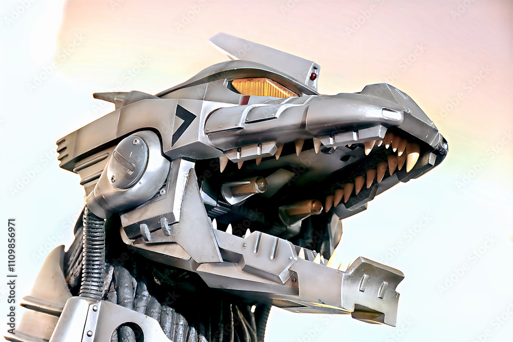 Statue of the MECHA GODZILLA Head statue Stock Photo | Adobe Stock