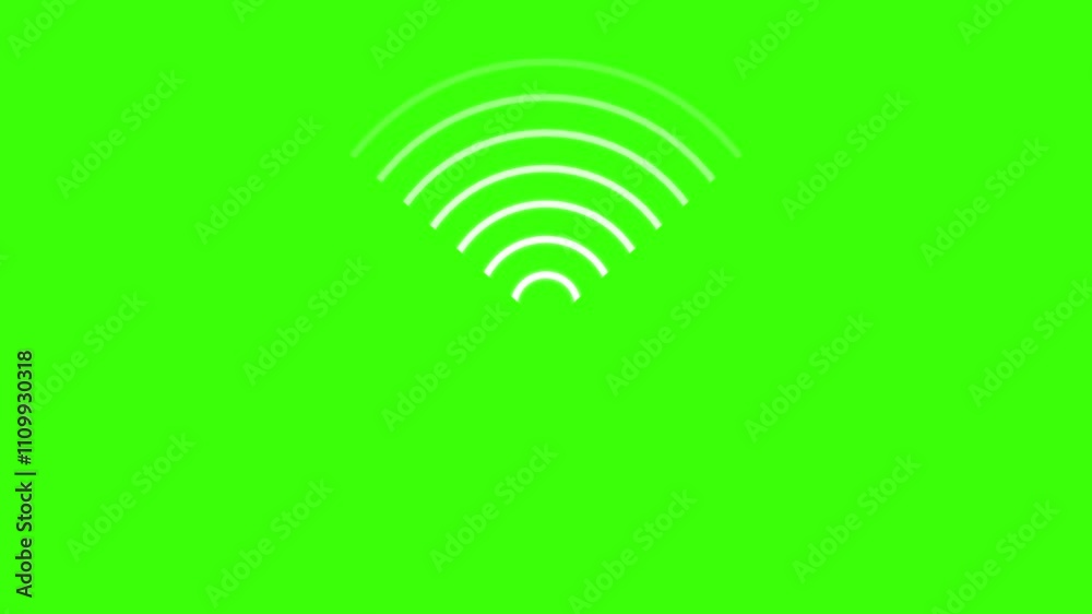 radio waves royal blue color animation green screen. Radio waves ...