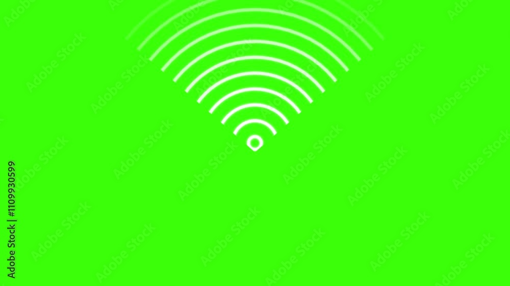 radio waves royal blue color animation green screen. Radio waves ...