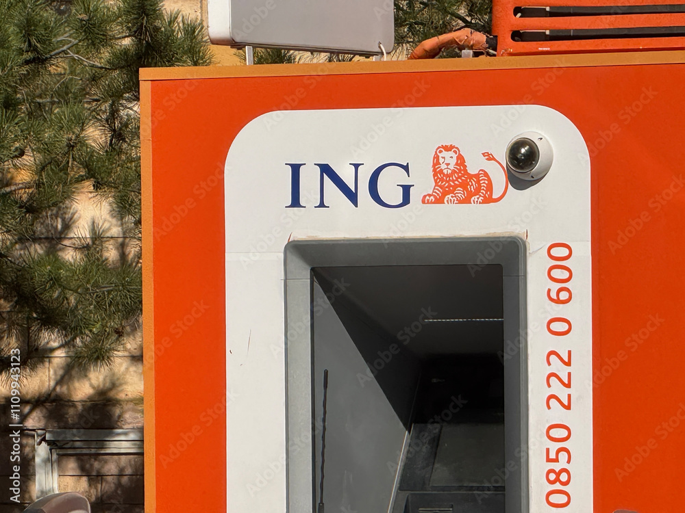 Cappadocia,Turkey-Sep.29th 2024: ING bank logo on ATM Stock Photo ...
