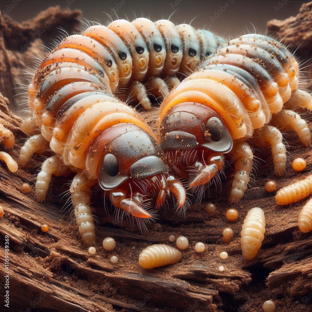 Beetle Larva Coleoptera Larvae The larval stage of beetles often Stock ...