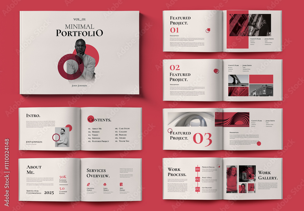 Minimal And Creative Portfolio Layout Stock Template | Adobe Stock