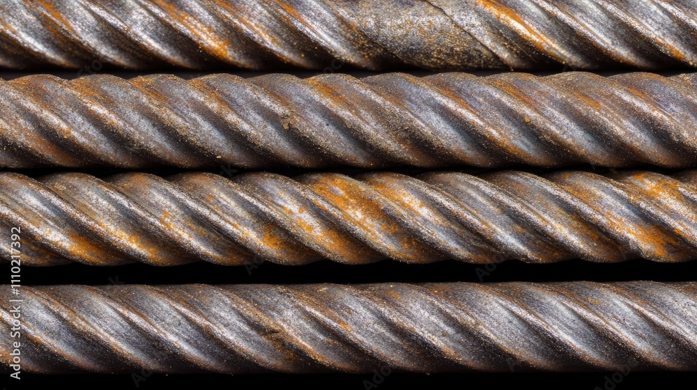 Steel rebar twisted reinforcement bars detail used in concrete ...