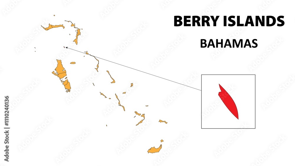 Berry Islands Map is highlighted on the Bahamas map with detailed state ...