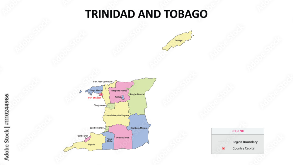 Trinidad and Tobago Map. State map of Trinidad and Tobago. State map of ...