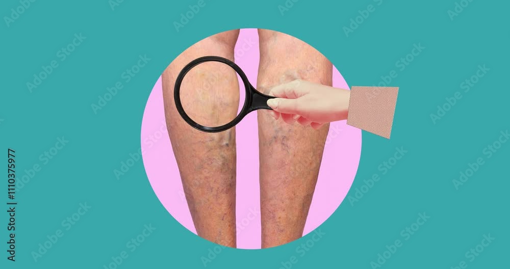 Varicose veins on a female senior legs. The structure of normal and ...