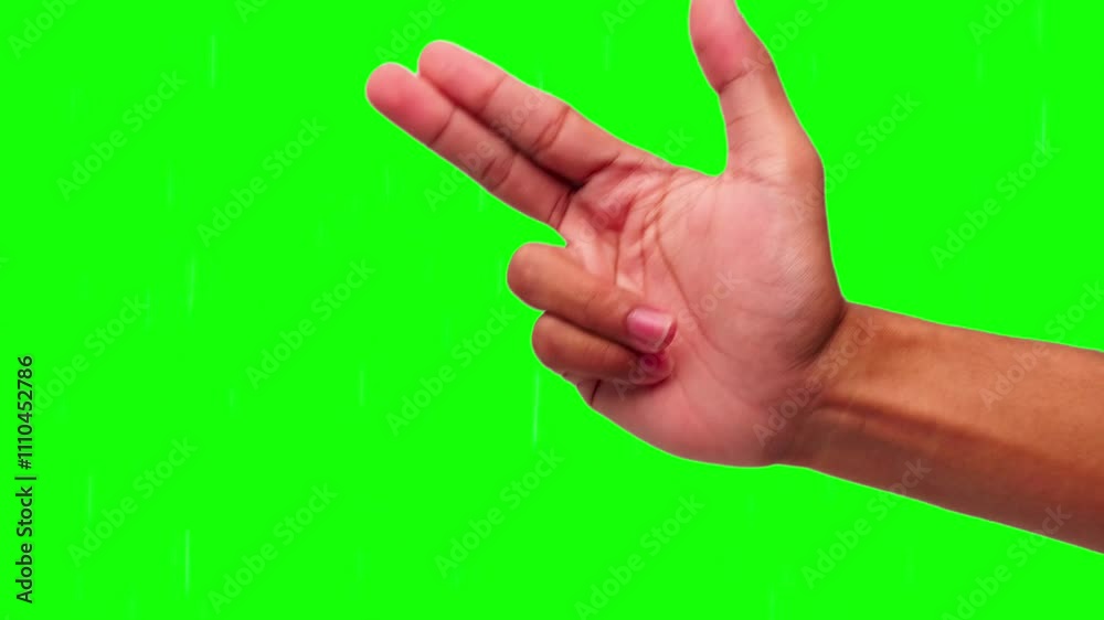 Finger Gun Hand Gesture on Green Screen Chroma Key Background. Stock ...