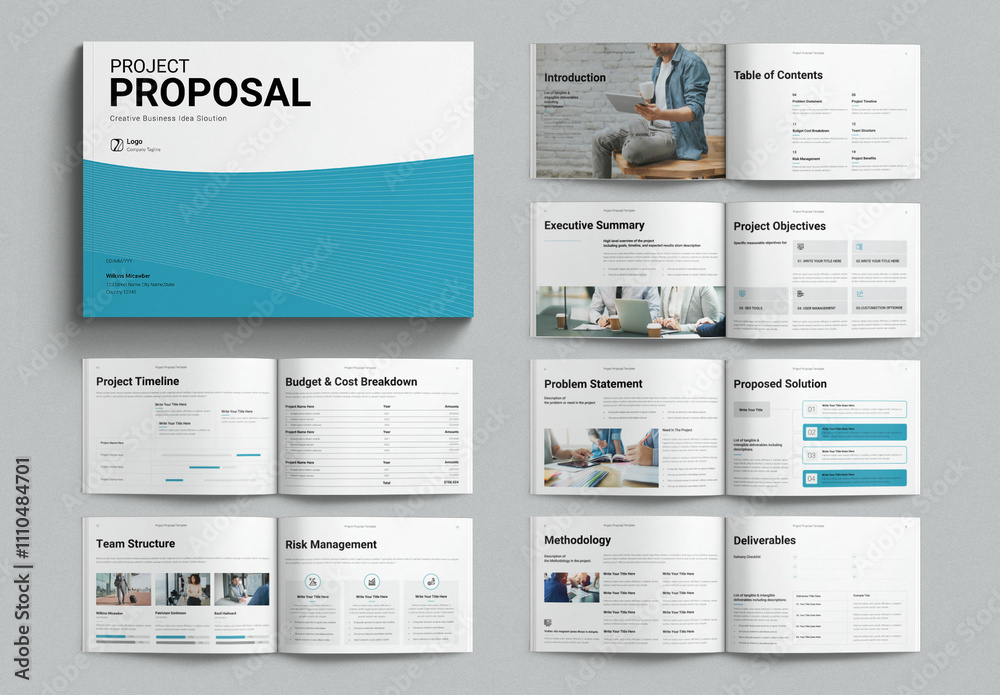 Project Proposal Template Landscape Stock Template | Adobe Stock