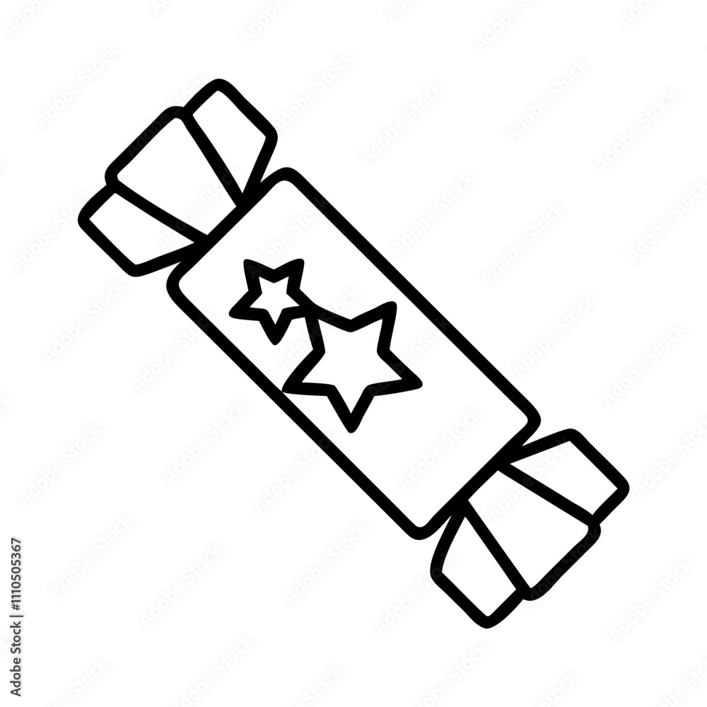 christmas cracker Outline Icon, christmas icon - Black outline icon of ...