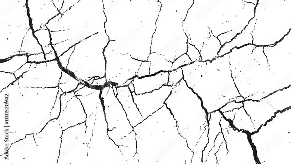 Crack texture lines isolated on transparent background. Vector grunge ...