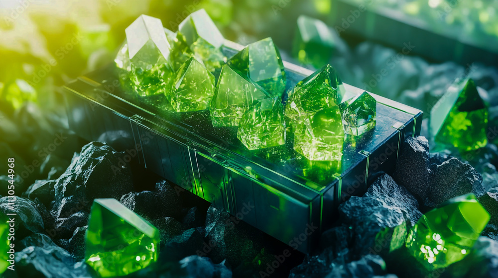 Illustration of lithium-ion battery mineral compounds for lithium ...