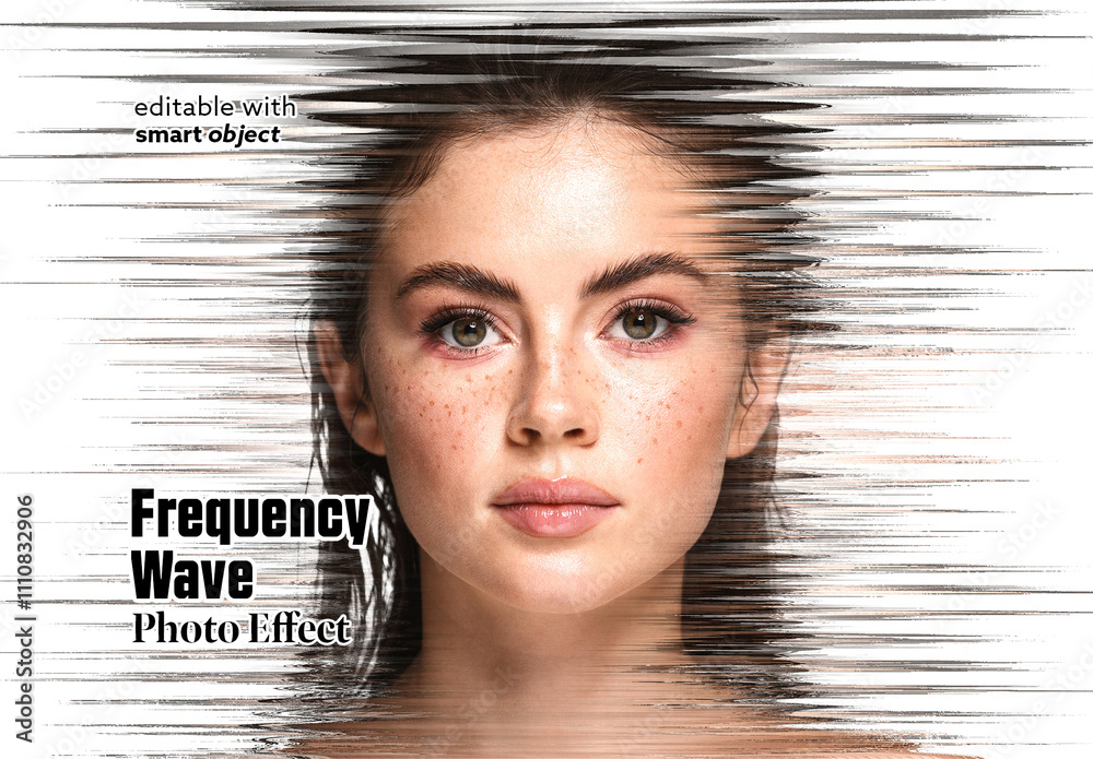 Frequency Wave Photo Effect Stock Template | Adobe Stock