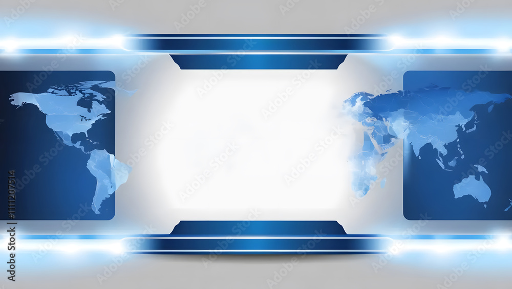Dynamic Breaking News Background with Digital World Map, Headlines ...