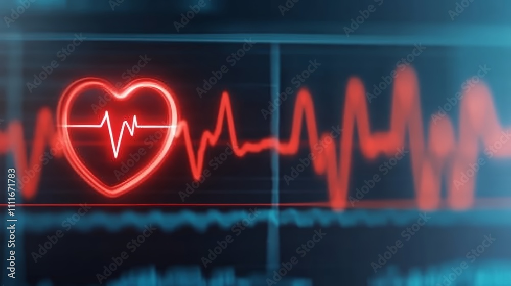 Heart health, visualizing heartbeat pulse, ekg rhythm, and ...