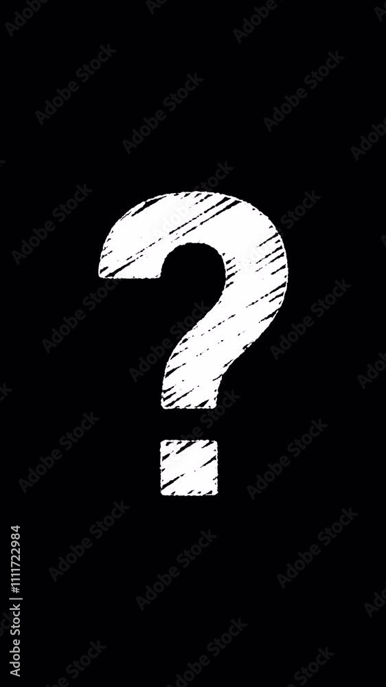 Animation of scribble question mark symbol with outline isolated ...