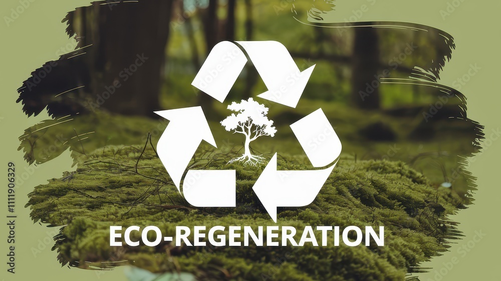 eco regeneration concept, Eco Friendly Recycling Symbol Surrounded by ...