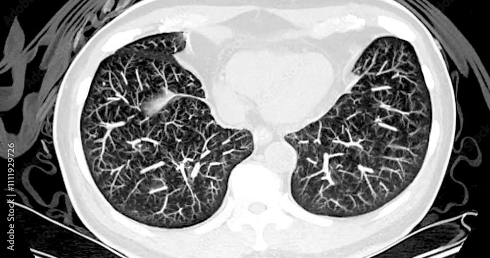 CT Chest Axial view Normal Study: CT chest footage reveals normal lung ...