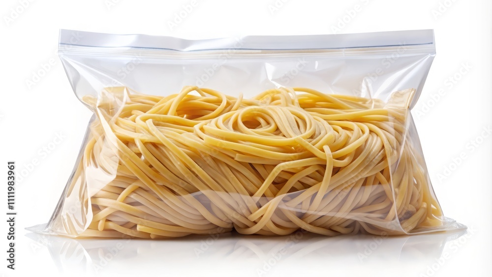 Plastic Bag Packaging for Spaghetti Pasta on White Background - Mockup ...