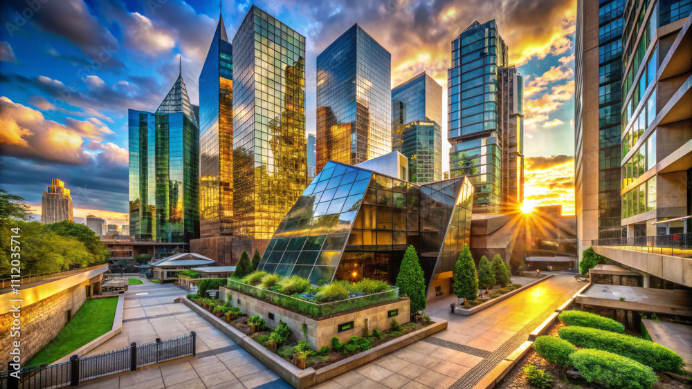 dynamic urban skyline showcases fusion of contemporary and vintage ...