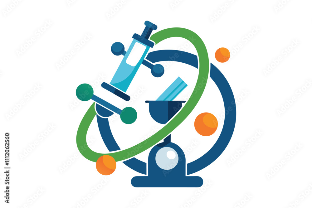 Chemistry lab line icons. Chemical formula, Microscope and Medical ...