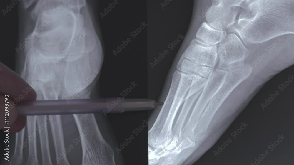 Doctor learning x-ray of Medial sesamoid, Lateral sesamoid, Shaft of ...