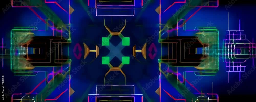 looping animation of interlocking geometric shapes that morph into ...