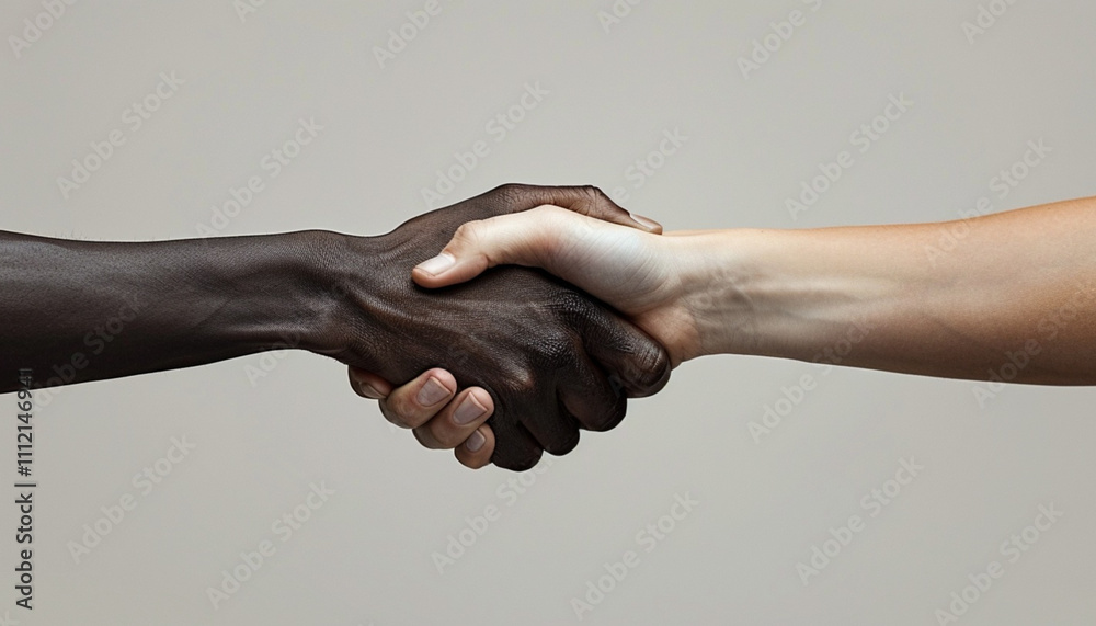 Hands Clasped in Unity: A powerful image depicting two hands of different skin tones clasped in ...