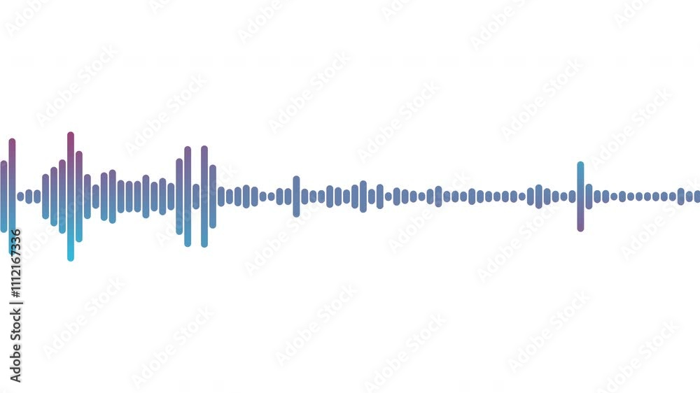 4k abstract music sound wave or audio wavefrom isolated on white ...