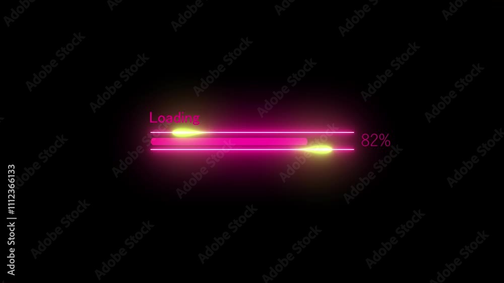 Pink Progress Loading Bar moving with love heart shape, heart pop out ...