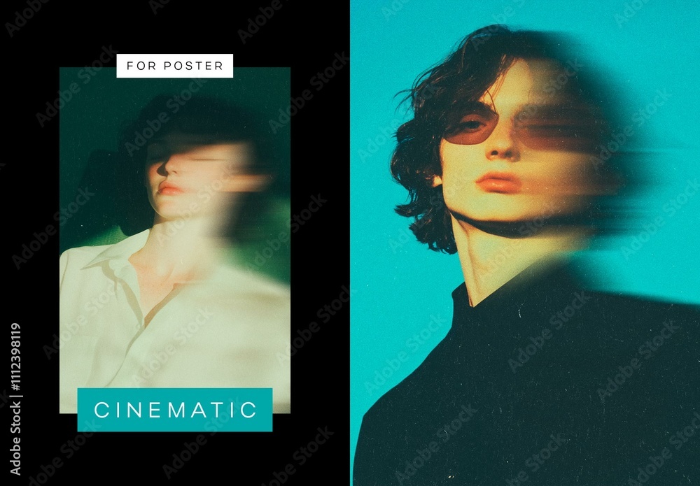 Cinematic Motion Poster Effect Mockup Stock Template | Adobe Stock