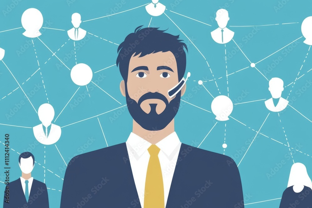 A businessman gains insights from colleagues through 360-degree ...
