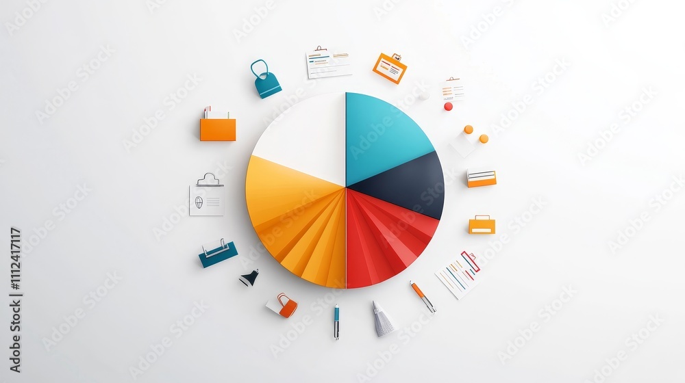 A creative infographic combining office equipment icons and bold ...