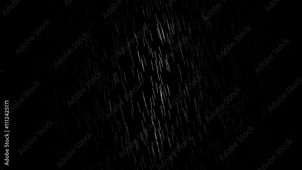 white lines heavy rain rainy day rainfalls animation effect on black ...