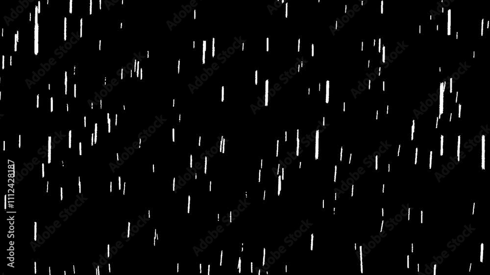 cartoon doodle hand drawn rain animation effect, 2d white lines ...