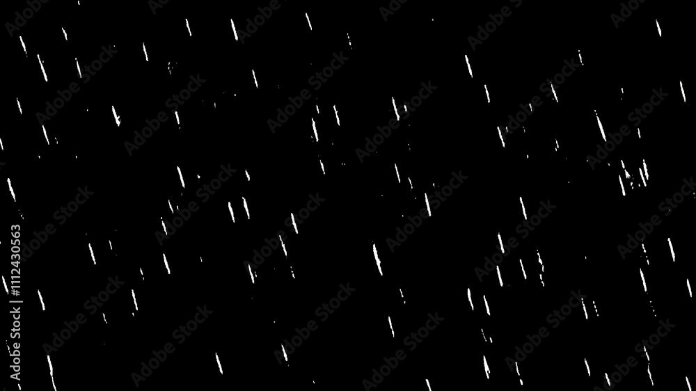 cartoon doodle hand drawn rain animation effect, 2d white lines ...