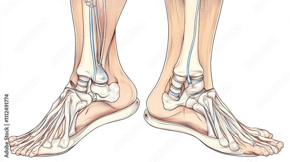 Detailed Anatomical Illustration of Human Feet and Ankles: A Comprehensive Visual Guide to the ...